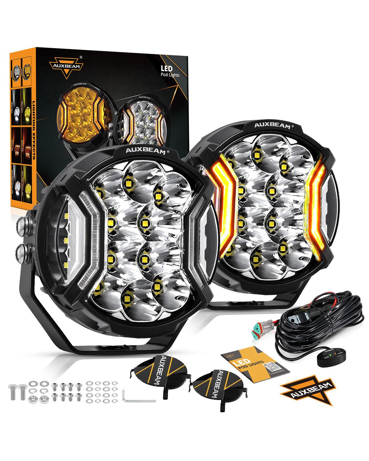 Auxbeam V-ULTRA Series | 5 Inch 172W LED Side Shooter White Pod Lights ...